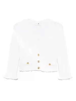 Elisabetta Franchi Logo-button Cardigan - White