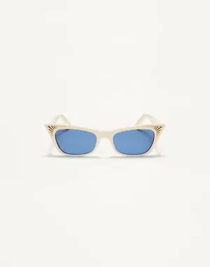 Valentino Garavani Cat-eye Acetate Frame - Ivory/blue
