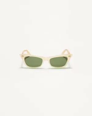 Valentino Garavani Cat-eye Acetate Frame - Pearl Grey/green