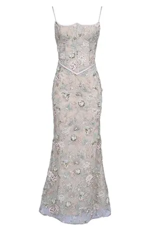 House Of Cb Naima Embroidered Sequin Gown