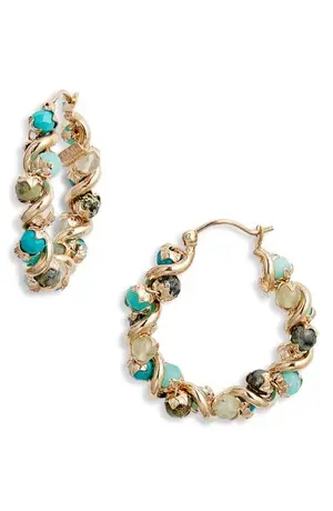Gas Bijoux Eurydice Hoop Earrings - Green Shades