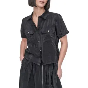 Dkny Tech Poplin Button-up Shirt - Black