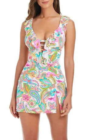 BLEU BY ROD BEATTIE Printed Ruffle Tankini
