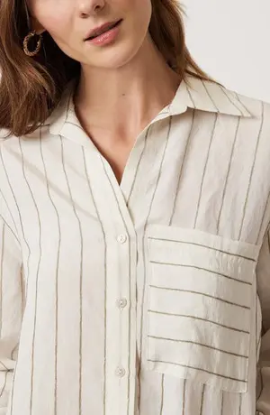 MAVI Oversized Striped Button-up Shirt