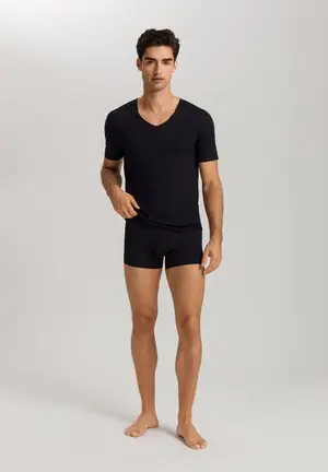 Hanro Clean Cut Seamless V-neck T-shirt - Black