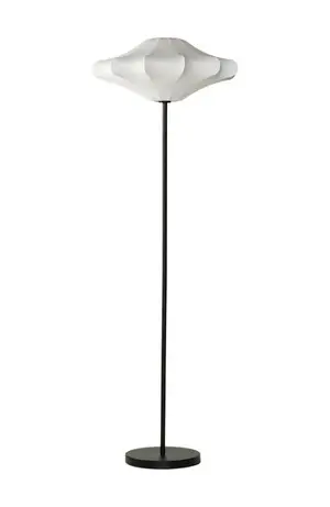 BRIGHTECH Atlas 67" Modern Led Tall Floor Lamp With Unique White Resin Shade - Classic Black