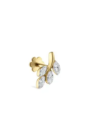 MARIA TASH Diamond Vine Threaded Stud Earring - Yellow Gold