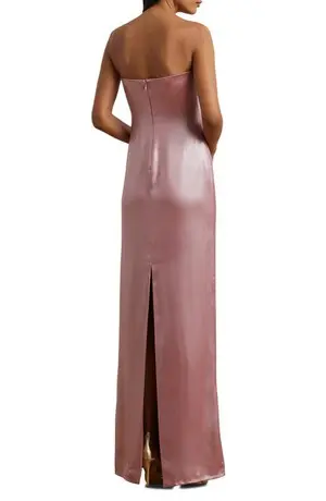 Ralph Lauren Foil Strapless Charmeuse Gown