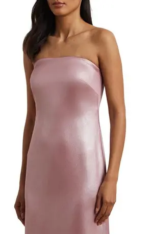 Ralph Lauren Foil Strapless Charmeuse Gown
