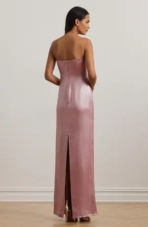 Ralph Lauren Foil Strapless Charmeuse Gown