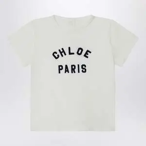 Chloé Cotton T-shirt With Embroidered Logo - White