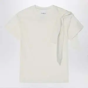 DOUUOD Cotton T-shirt With Bow Detail - White