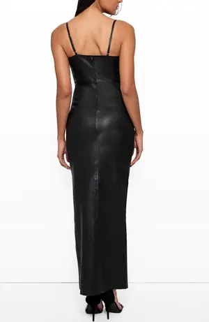 AS By DF Aphrodite Stretch Leather Maxi Dress - Black