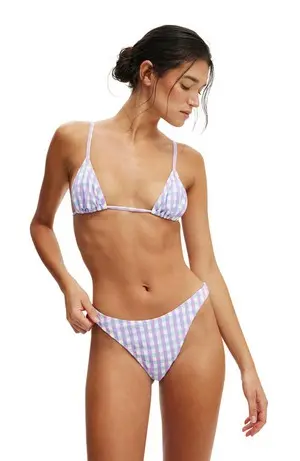 Cotton:on COTTON ON BODY Micro Slider Triangle Bikini Top Blue Sky Gingham