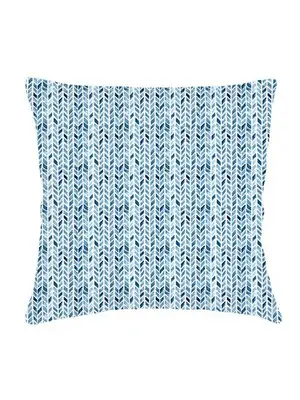 Anaya Chevron Velvet Pillow With Down Insert - Indigo