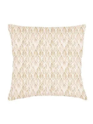 Anaya Geo Palm Velvet Pillow With Down Alternative Insert - Beige