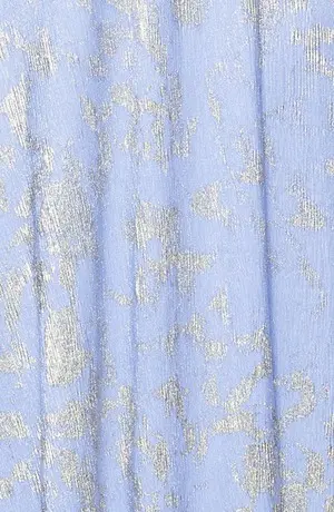 Betsy & Adam Metallic Jacquard Gown - Peri/gold