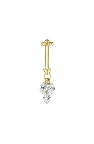 MARIA TASH Floating Diamond Plume Threaded Charm Earring