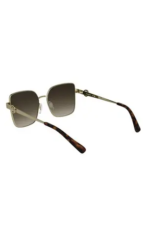Longchamp Medallion 56mm Butterfly Sunglasses - Gold/ Gradient Brown