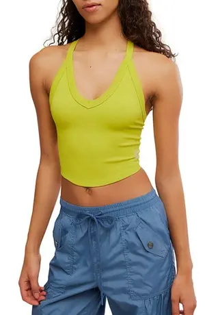 Free People All Clear Crop Racerback Tank - Honeydew