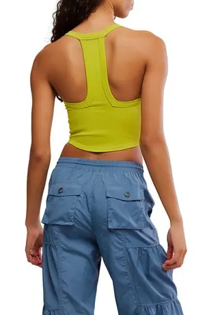 Free People All Clear Crop Racerback Tank - Honeydew