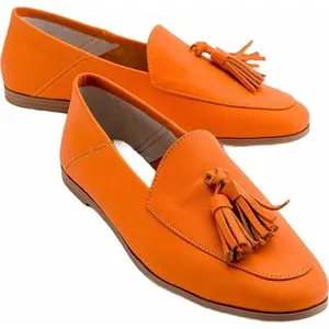 FOREVER & ALWAYS SHOES Mona Tassel Loafer - Orange Leather