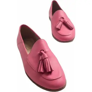 FOREVER & ALWAYS SHOES Mona Tassel Loafer - Pink Leather
