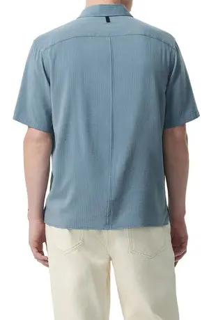 Rag & Bone Dalton Dobby Short Sleeve Button-up Shirt - Seagrey