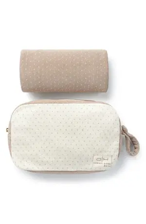 DOMANI HOME Dotty Blanket & Pouch Set Stone