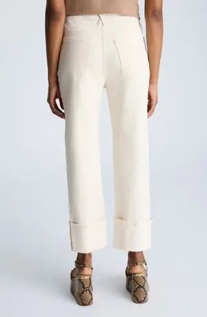 KENNETH COLE Straight Leg Jeans With Wide Cuffs