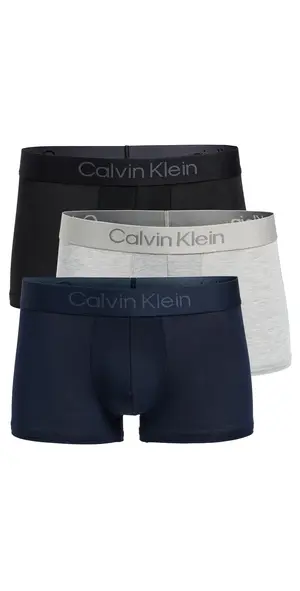 Calvin Klein Ultra Soft Modal 3-pack Trunks Black/shoreline/grey Heather