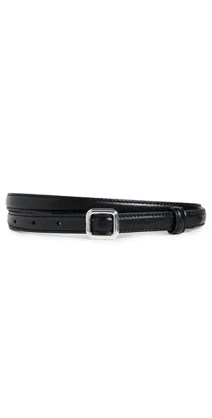 Lié Studio LIÉ STUDIO The Georgia Slim Leather Belt Solid Black/silver