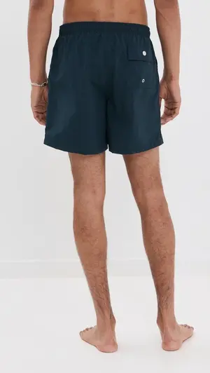 BATHER Solid Swim Trunks - Navy