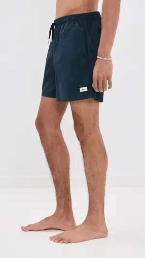 BATHER Solid Swim Trunks - Navy