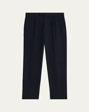 Zegna Cotton And Wool Single-pleated Trousers