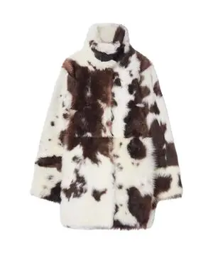 Cos Shearling Funnel-neck Coat