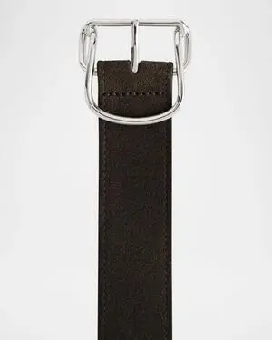 TOTEME Swirl Suede Belt - Pepper