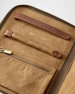 Wolf Ida Travel Zip Jewelry Portfolio - Khaki