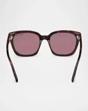 TOM FORD Haylay Rectangle Sunglasses - Brown