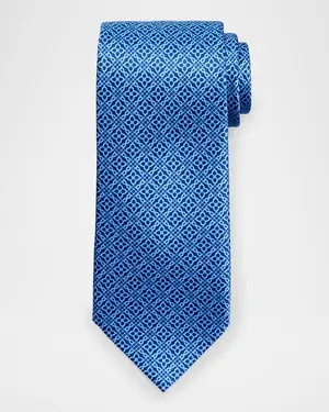 Stefano Ricci Stefano Ricci Geometric Print Neck Tie Light Blue