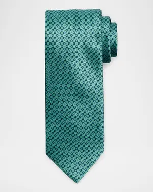 Stefano Ricci Stefano Ricci Micro-Geometric Silk Neck Tie Green