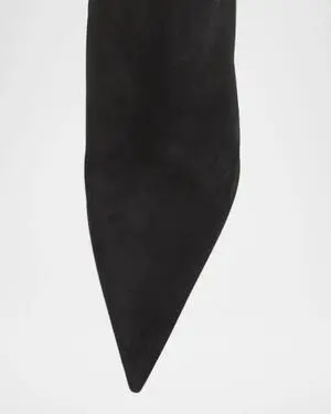 CHRISTIAN LOUBOUTIN 100mm Belle Suede Ankle Booties - Black