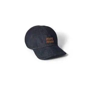 Miu Miu Denim Baseball Cap - Blue/brandy