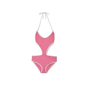 Miu Miu Technical Knit Swimsuit - Pink/white