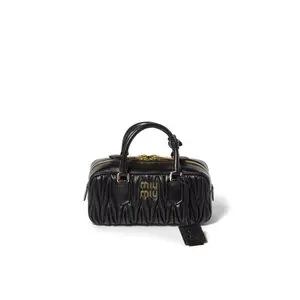 Miu Miu Arcadie Matelassé Nappa Leather Bag - Black