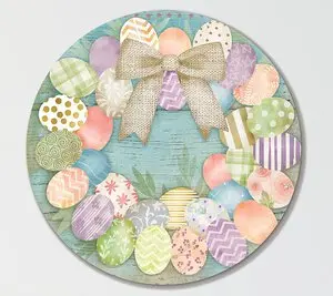 COURTSIDE MARKET Easter Egg Wreath 15x15 Circul Ar Artboard - One-color