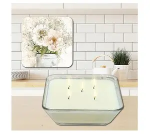 COURTSIDE MARKET Flowers Ii Soy Wax Candle & Ar T Board - One-color