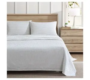 Eddie Bauer Essential Stripe White-beige-grey K Ng Sheet Set