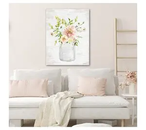 COURTSIDE MARKET Spring Floral Bouquet Blush 30 X40 Canvas Wall - One-color