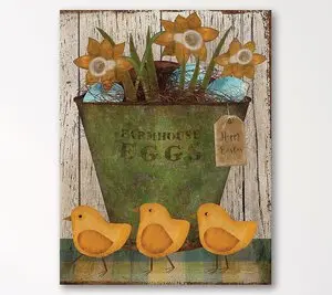 COURTSIDE MARKET Farmhouse Eggs Easter 20x24 Ca Nvas Wall Art - One-color